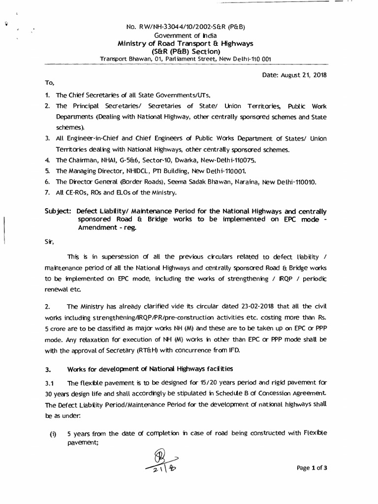 Morth Circular Reg. 40 MM BC | PDF | Road Infrastructure | Economic Sectors