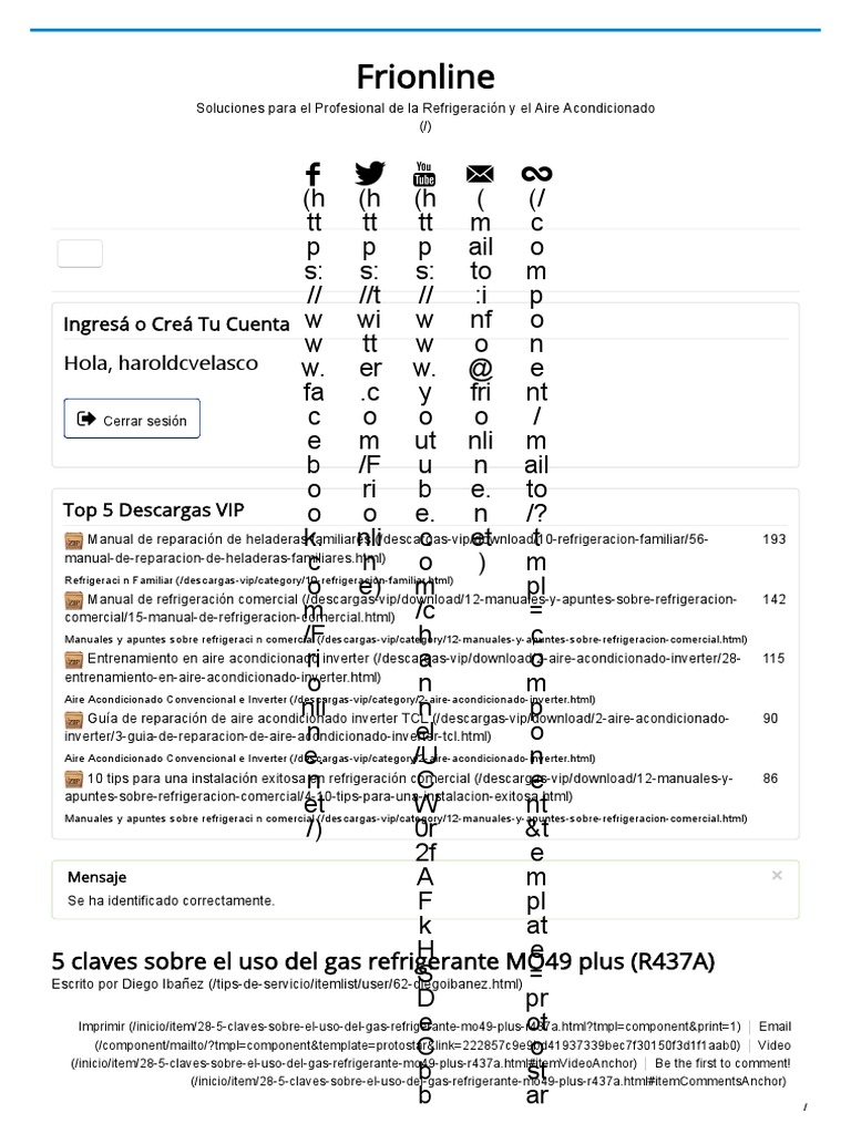 5 Claves Sobre El Uso Del Gas Refrigerante MO49 Plus (R437A) | PDF ...