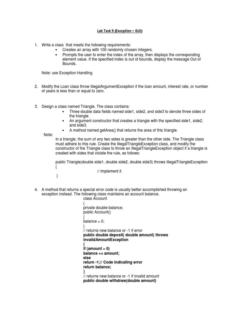 Lab Exception Questions Gui Pdf Class Computer Programming Method Computer Programming 