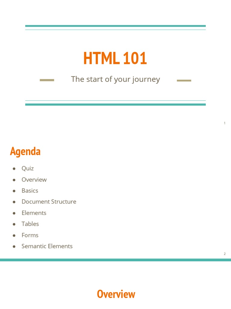 HTML 101 | PDF | Html Element | Html