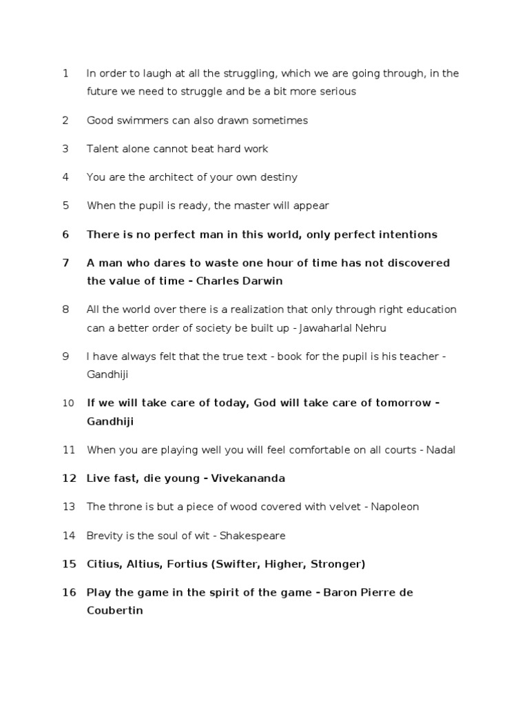 Inspirational Quotes for Students | PDF