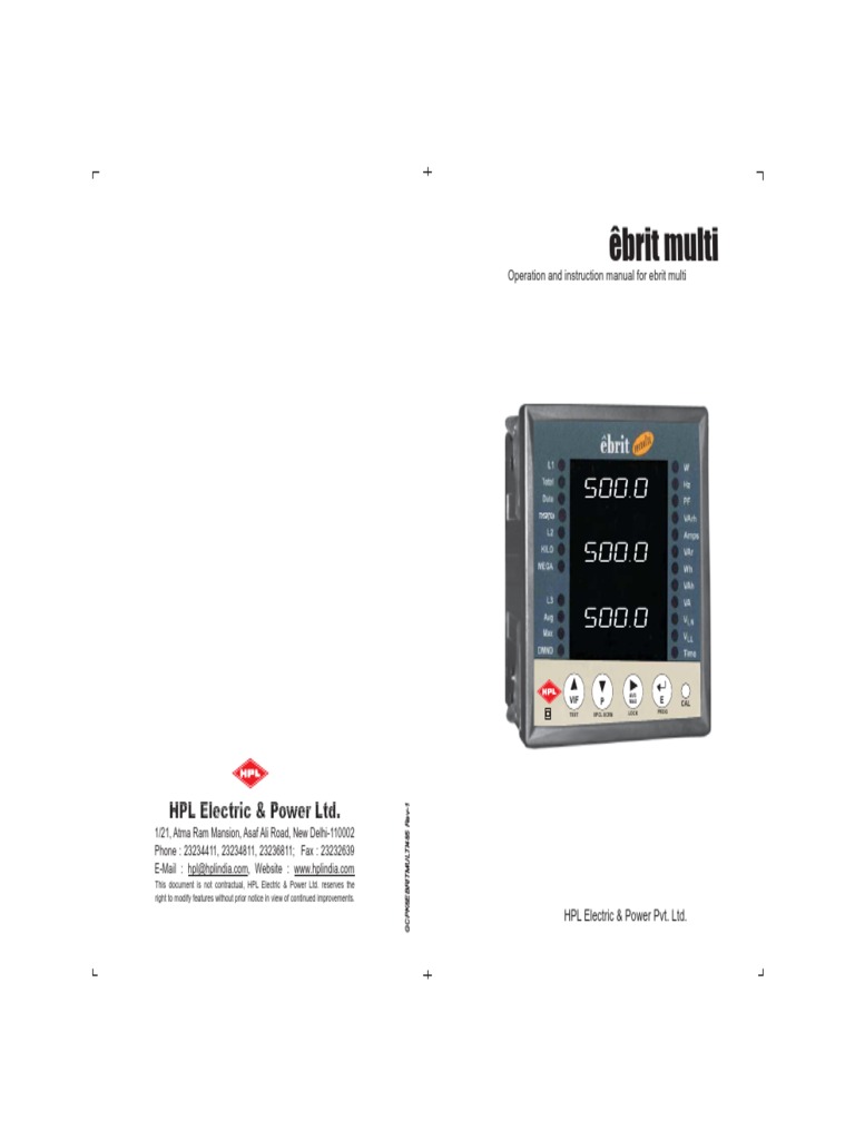 EBRIT MULTI METER WITH RS485 Rev-1 | PDF | Ac Power | Electronic ...