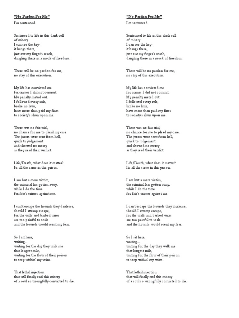 "Wrongful Conviction Poem" | PDF | Pardon | Fine (Penalty)