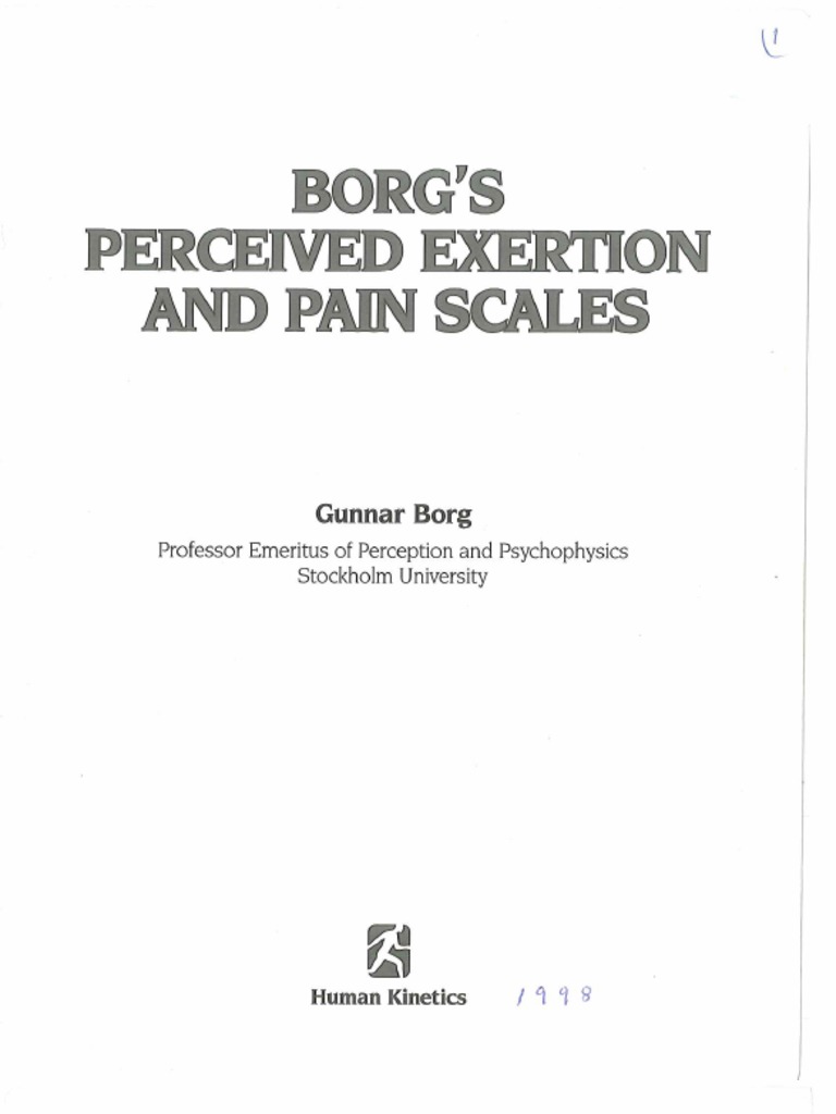Borg's Perceived Exertion and Pain Scales | PDF