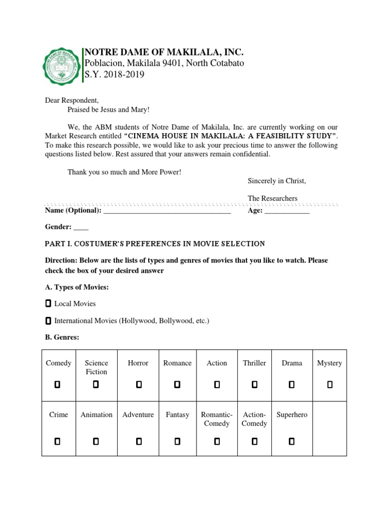 Sample Survey | PDF | Movie Theater | Action Films