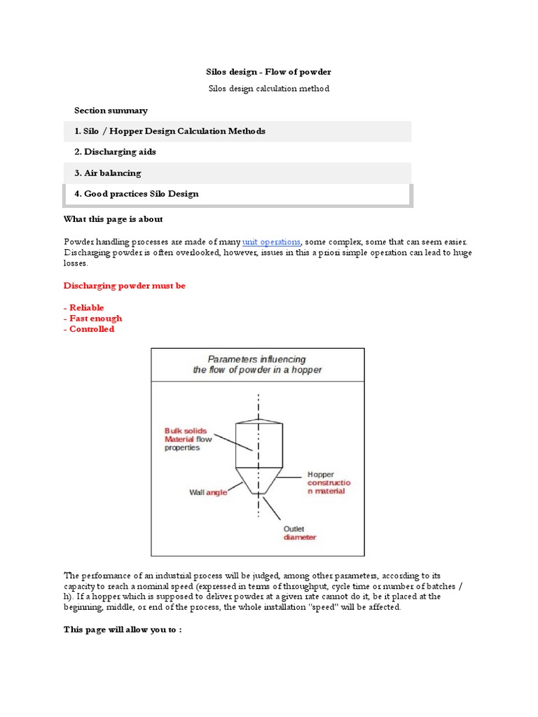 Silos Design | Download Free PDF | Fluid Dynamics | Valve