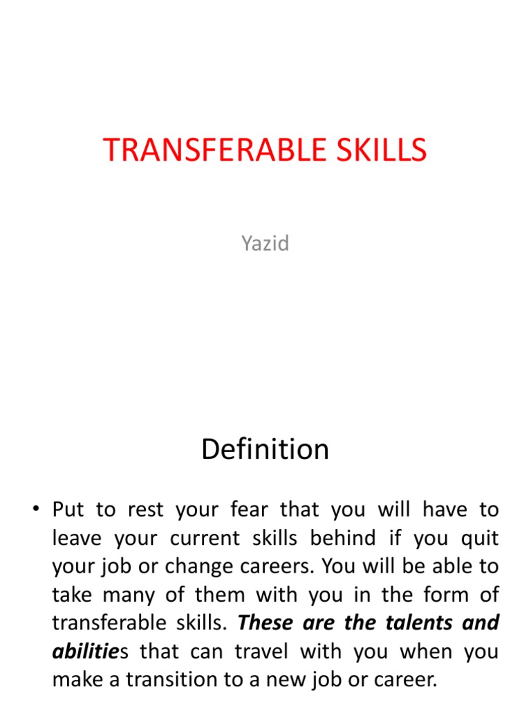 Transferable Skills | PDF | Skill | Software