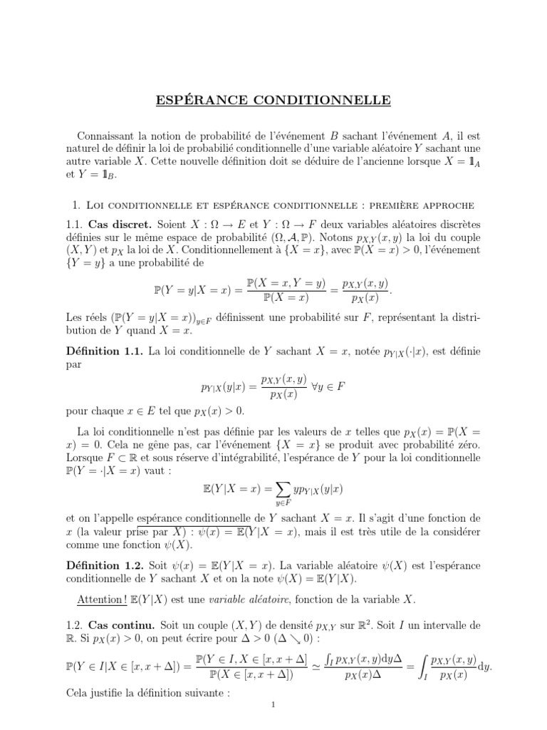 Esperance Conditionnelle | PDF