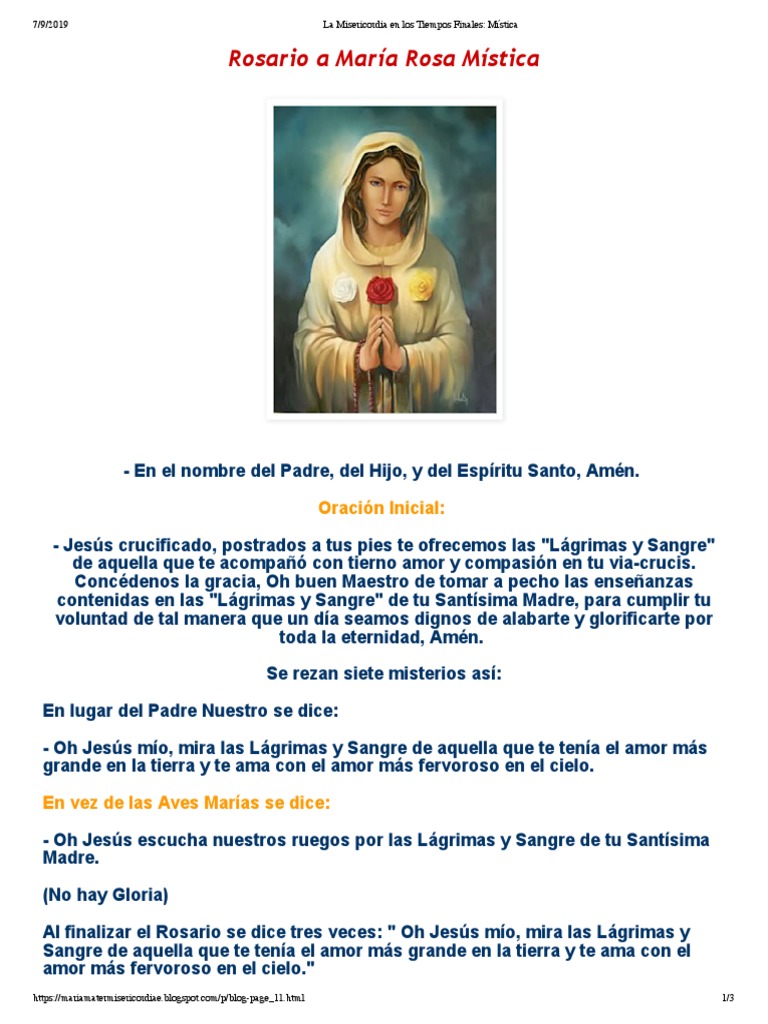 Rosario Rosa Mistica | PDF | Oración | Rosario