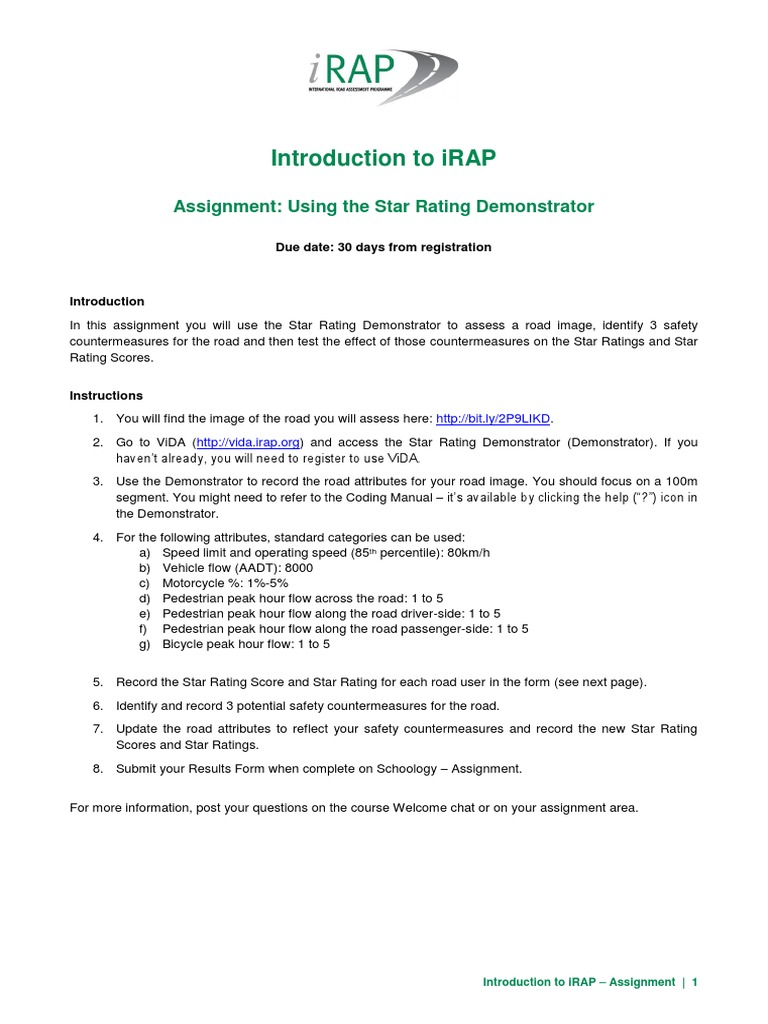 iRAP Star Rating Assignment Guide | PDF | Pedestrian | Motorcycle