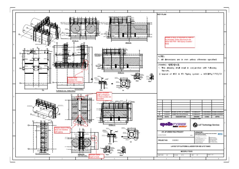 Layout of Platform Ladder For HSD FO Tank R1 - Commented | PDF | Nature