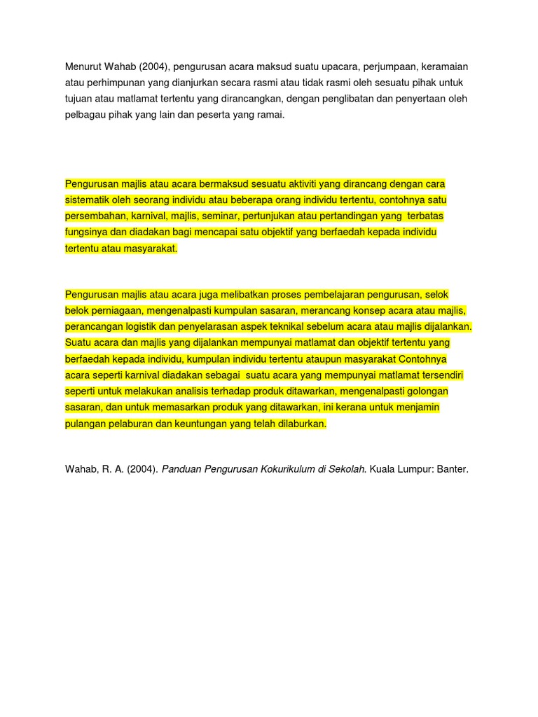 Pengurusan Acara | PDF