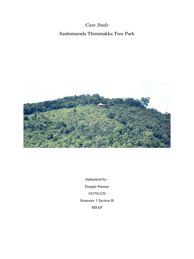 Saalumarada Thimmakka Tree Park - Case Study | PDF | Forests | Spider