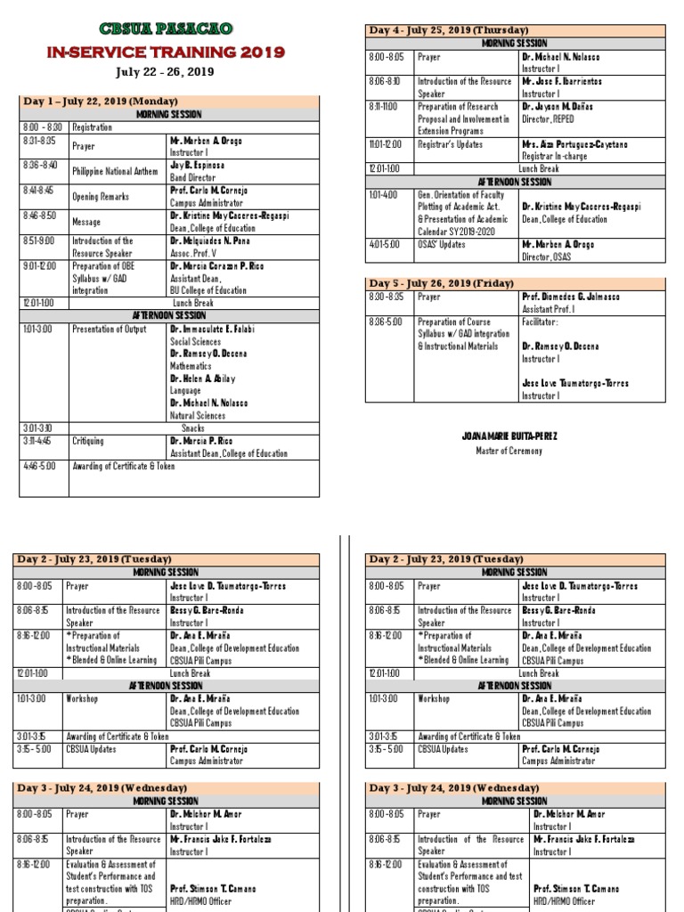 PDF Revised - Program Inset 2019 PDF | PDF | Academia | Behavior ...