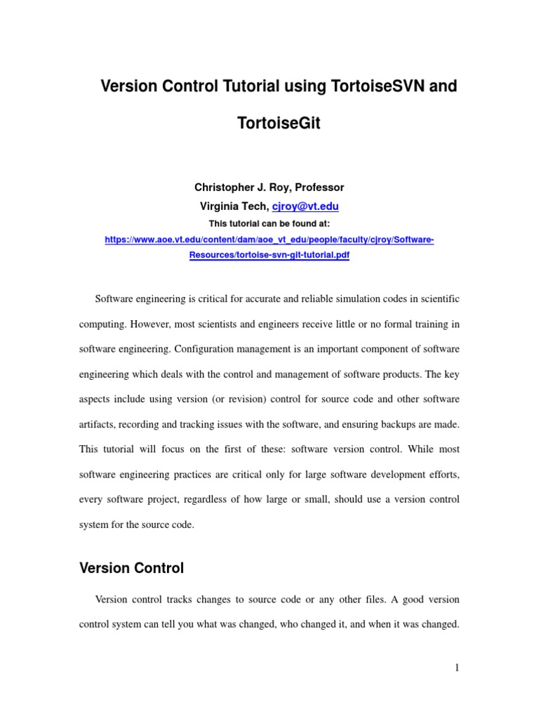 Tortoise SVN Git Tutorial | PDF | Version Control | Microsoft Windows