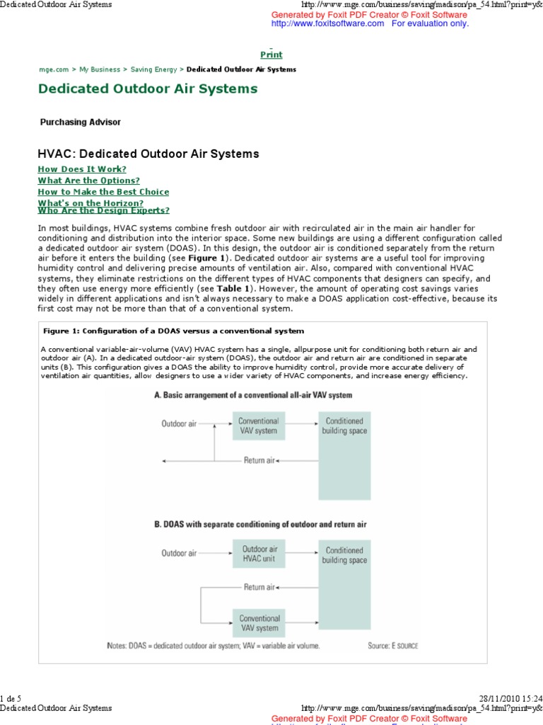 Dedicated Outdoor Air Systems | PDF | Hvac | Ventilation (Architecture)