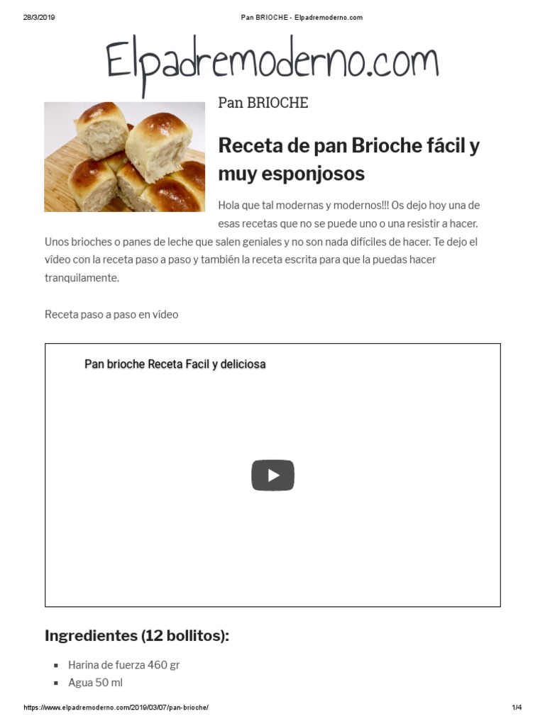 Pan BRIOCHE | PDF | Panes | Levadura
