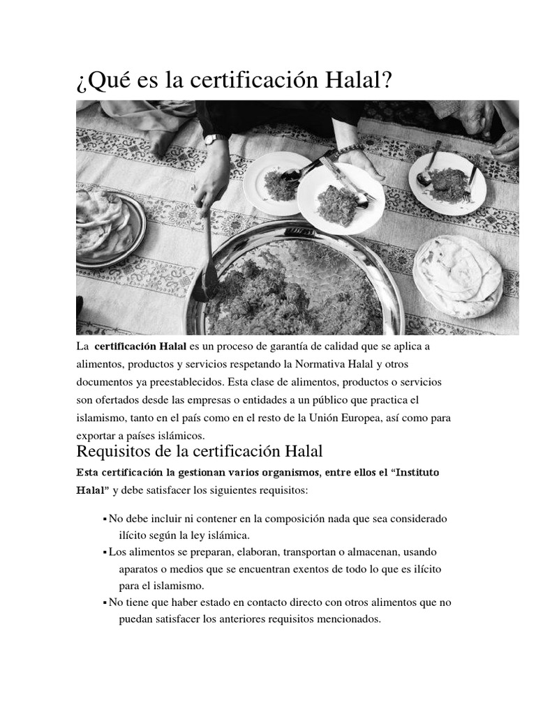 Qué Es La Certificación Halal | PDF