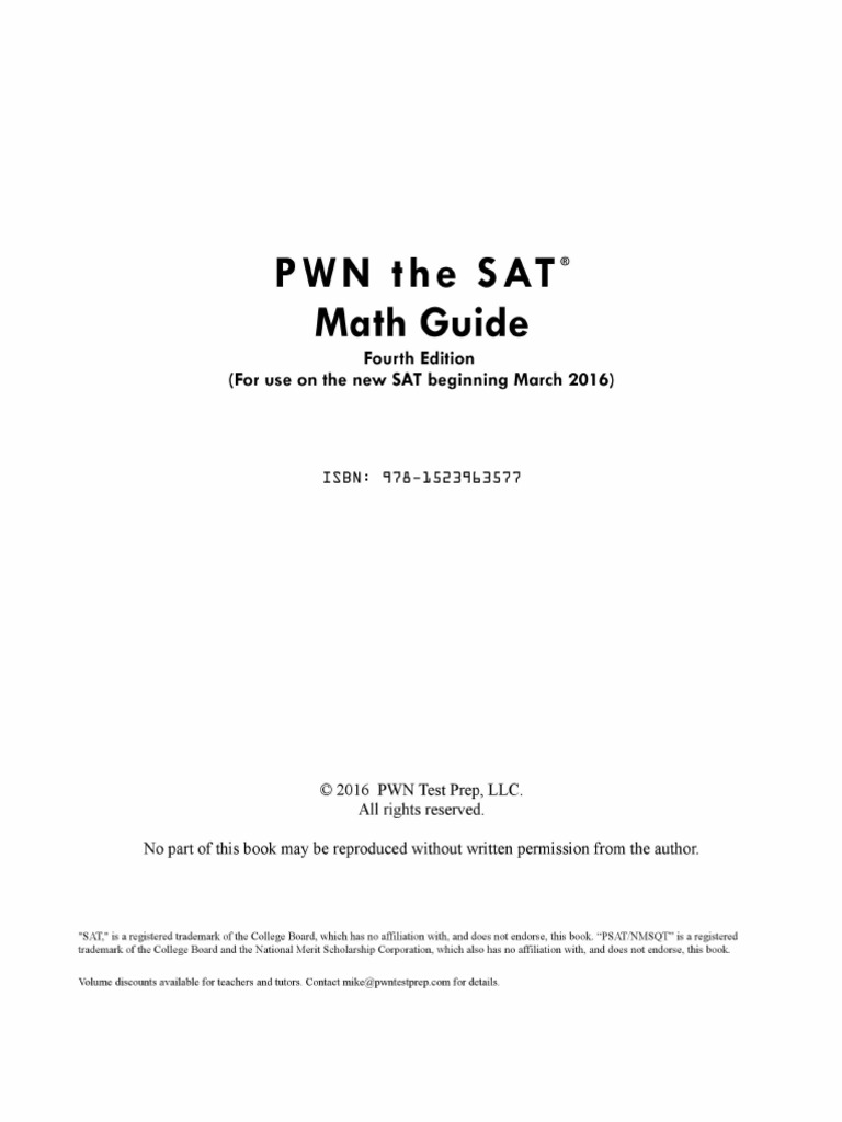 1mcclenathan Mike PWN The Sat Math Guide PDF | PDF