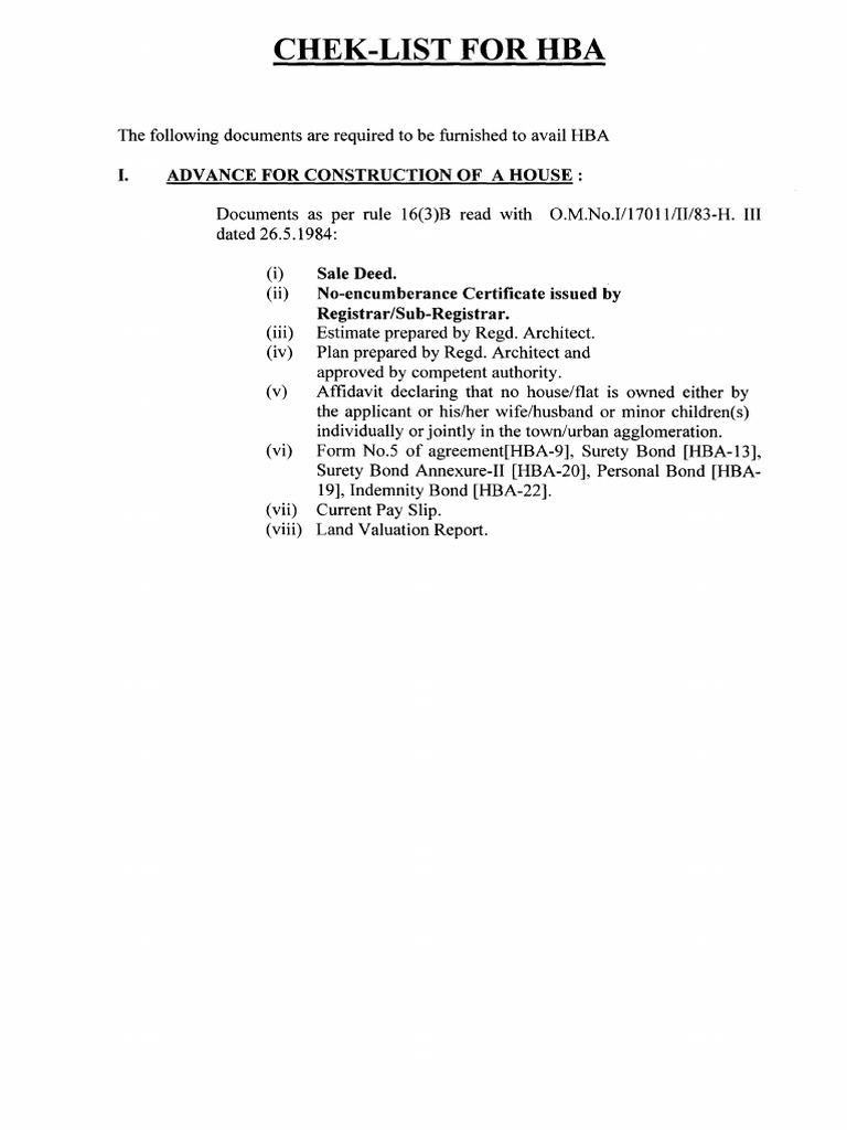 Checklist | PDF | Surety Bond | Social Institutions