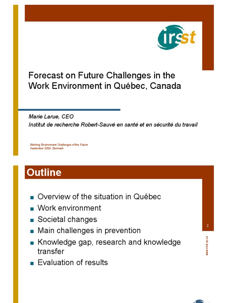 Forecast On Future Challenges in The Work Environment in Québec, Canada ...