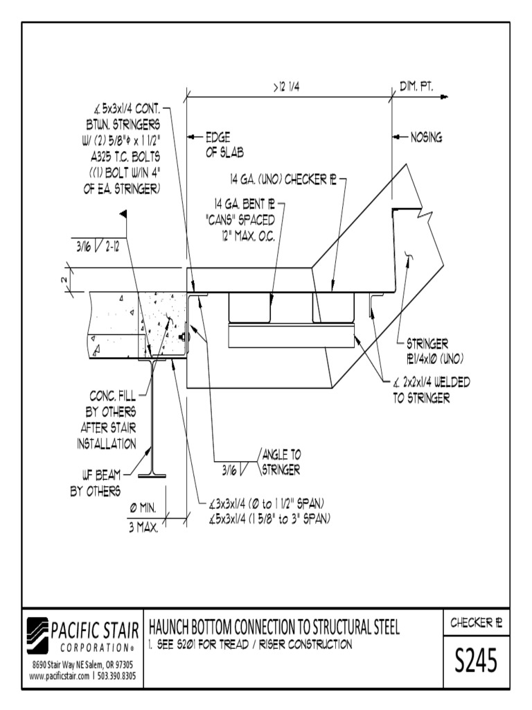 s245 Checker Plate Haunch Bottom Stair Connection To Structural Steel ...