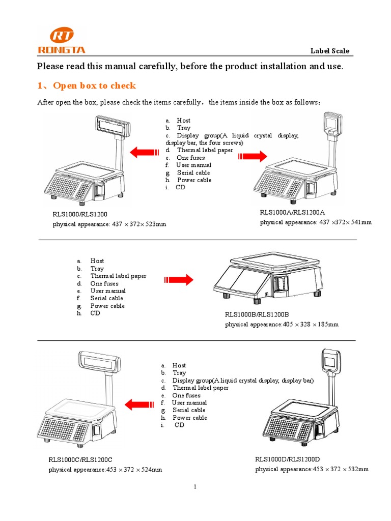Label Scale Simple User Manual | PDF | Printer (Computing) | Electrical Connector