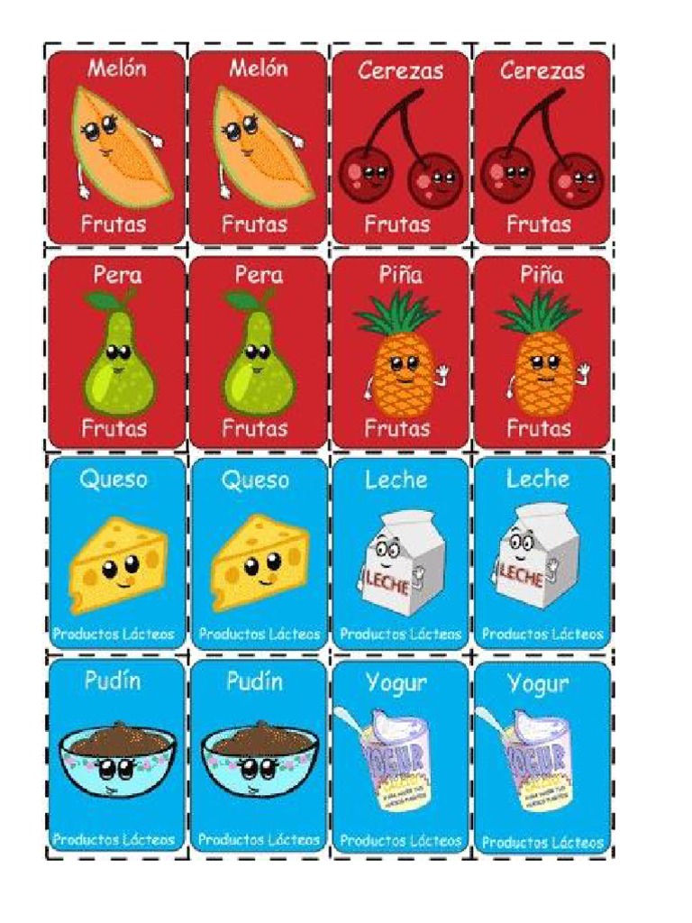 Memorama Alimentos | PDF