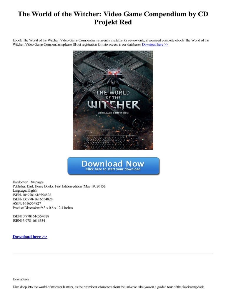 The World of The Witcher Video Game Compendium PDF | PDF | Books