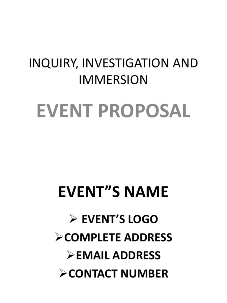 Inquiry, Investigation and Immersion PPT Proposal | PDF