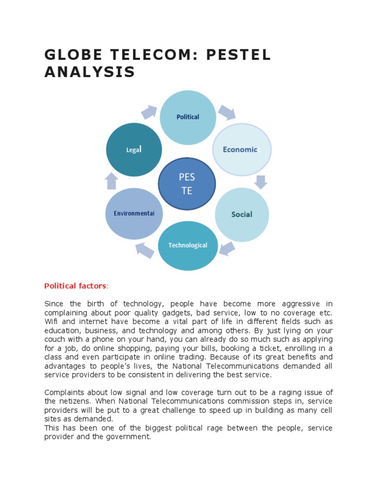 Pestel Analysis of Globe Telecom | PDF | Telecommunication | Smartphone
