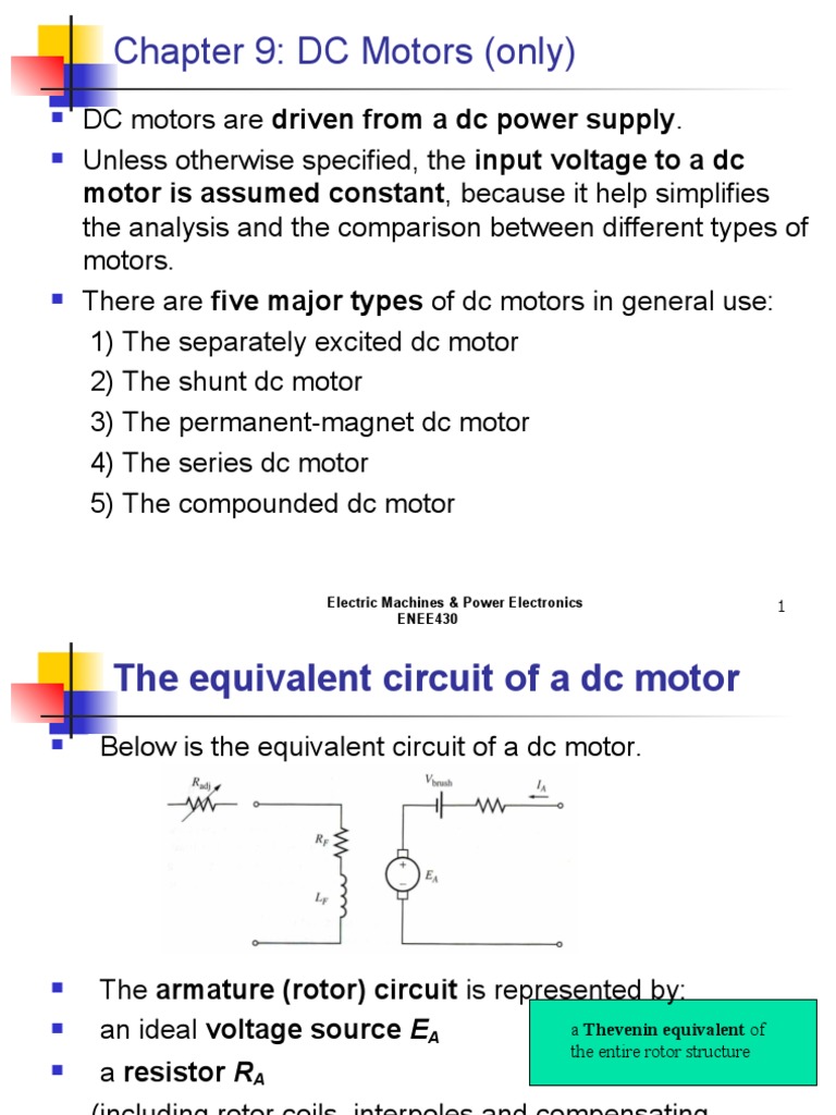 Ch9 DC Motors | PDF | Electric Motor | Power Electronics