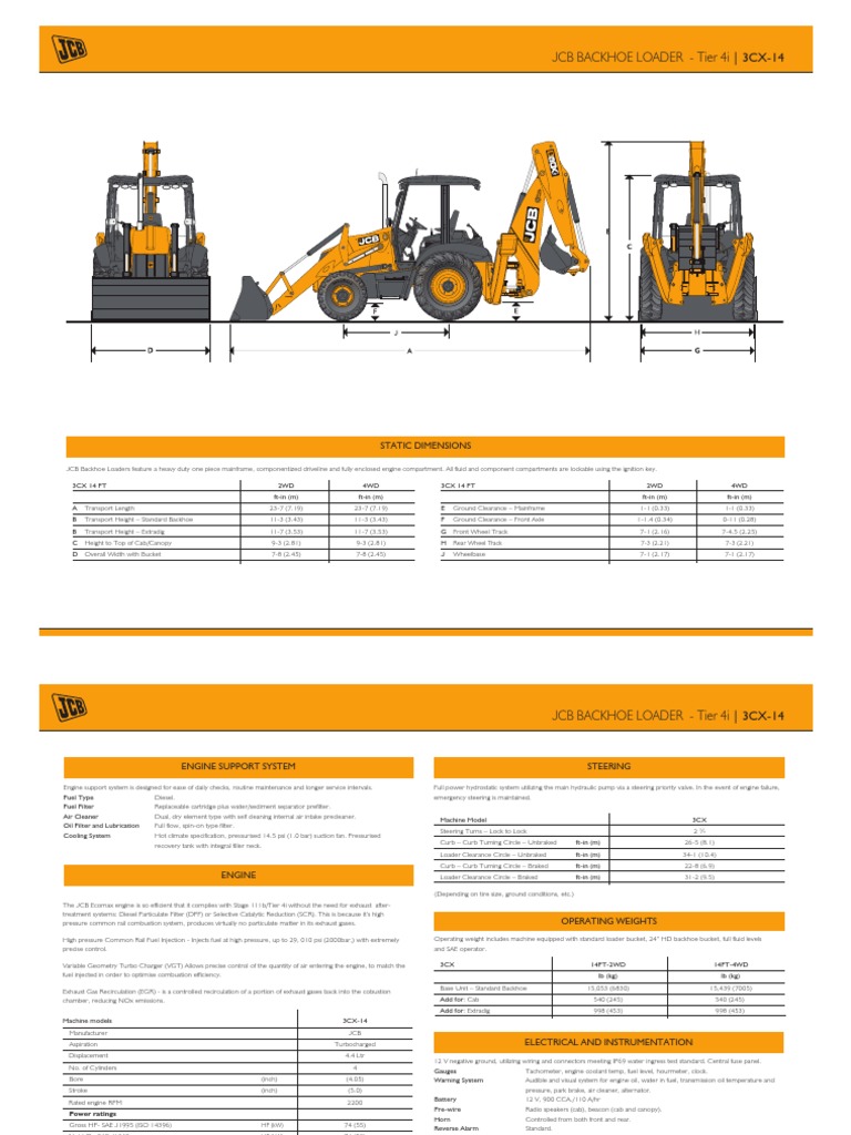 JCB 3CX-14 Retroexcavadora | PDF | Loader (Equipment) | Transmission (Mechanics)