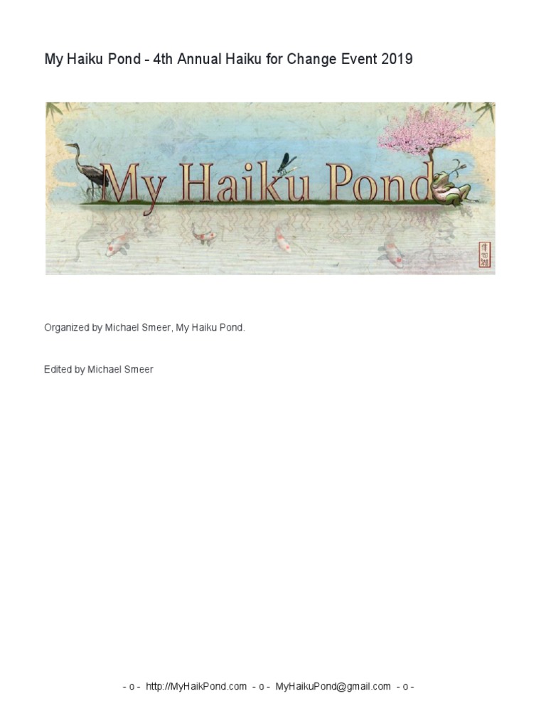 My Haiku Pond 4th Annual Haiku For Change Event 2019 | PDF | Earth ...