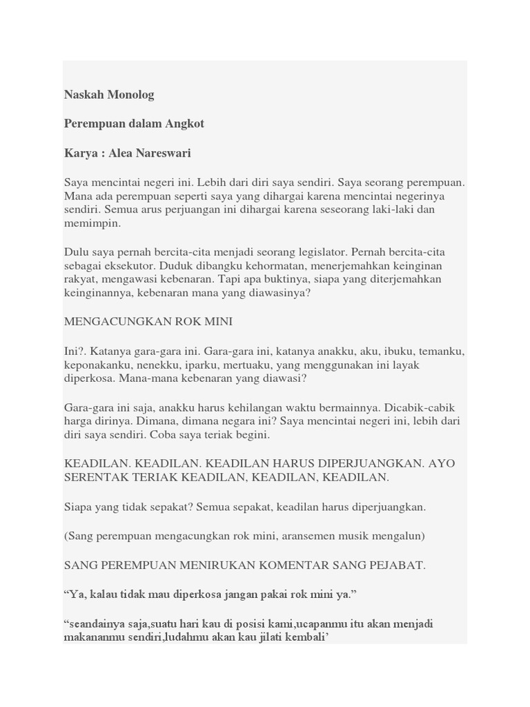 Naskah Monolog | PDF