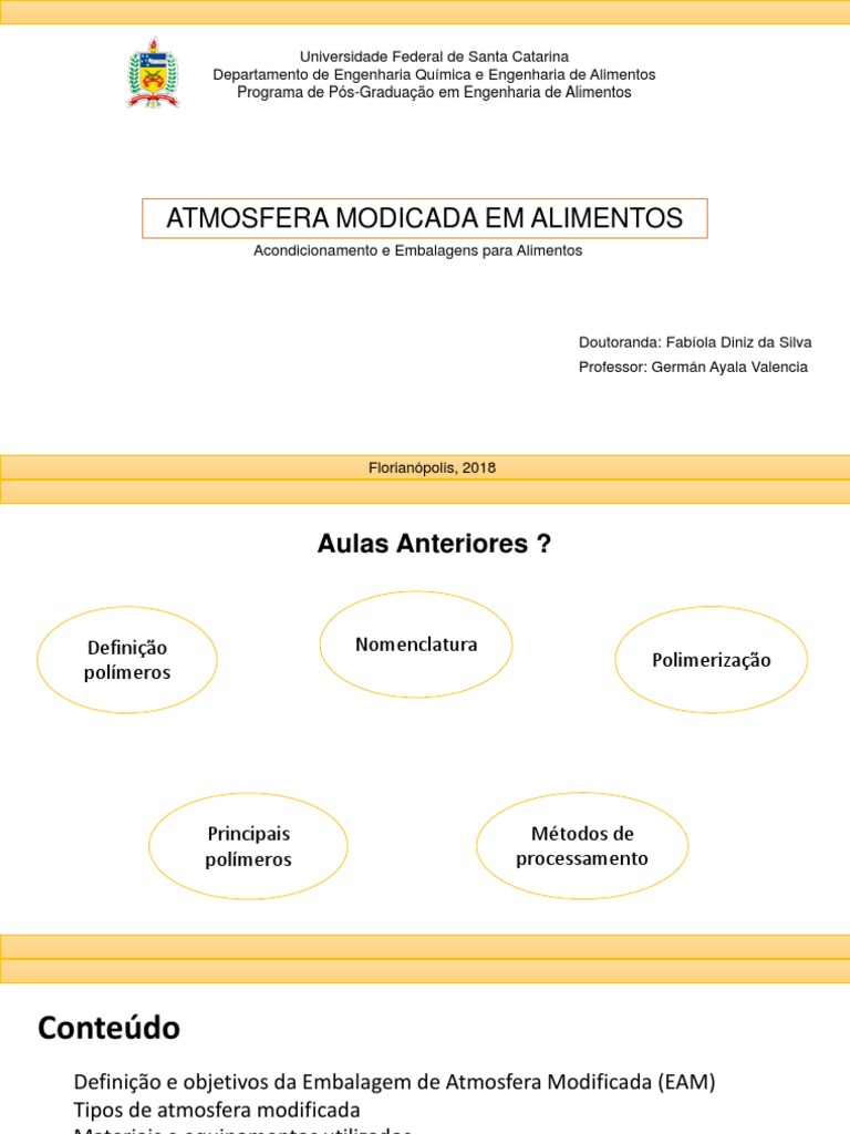 Atmosfera Modificada | PDF | Oxigênio | Embalagem e rotulagem