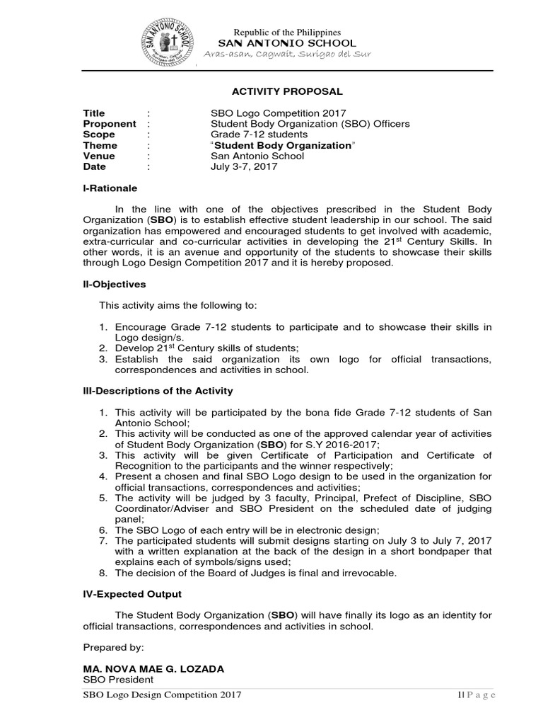 Activity Proposal | PDF | Behavior Modification | Cognition