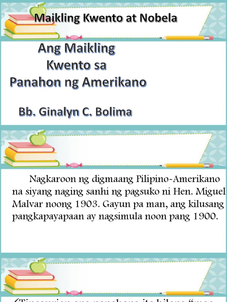 Maikling Kwento Sa Panahon NG Amerikano, Bolima, Ginalyn C. | PDF
