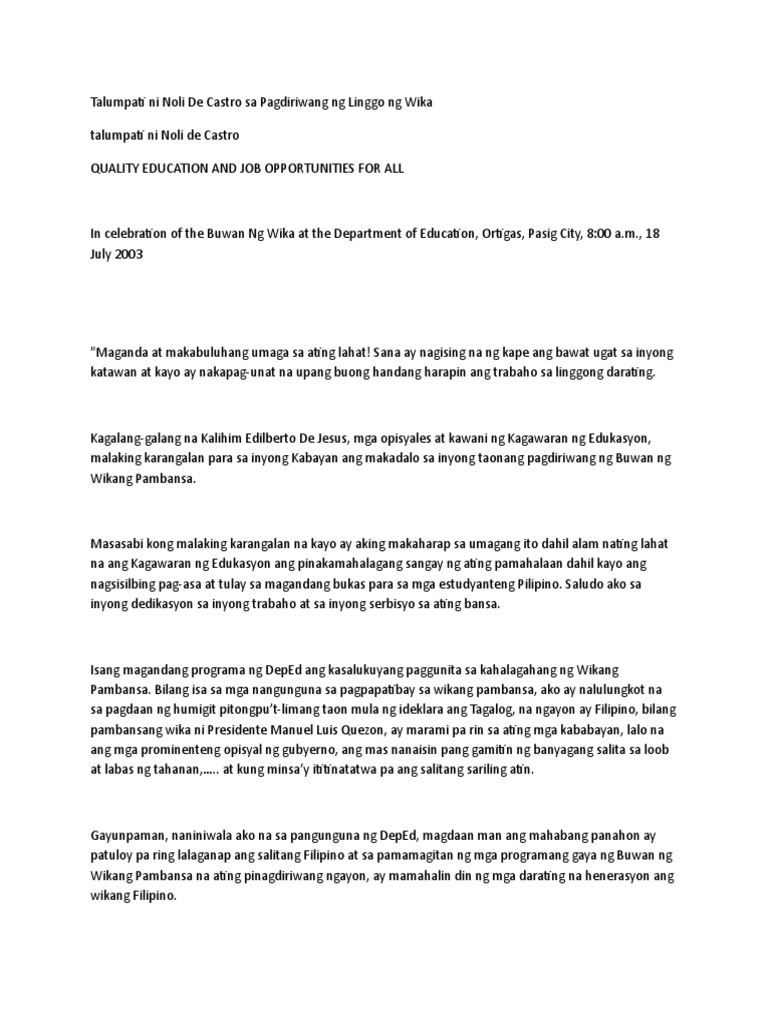 Talumpati Ni No | PDF