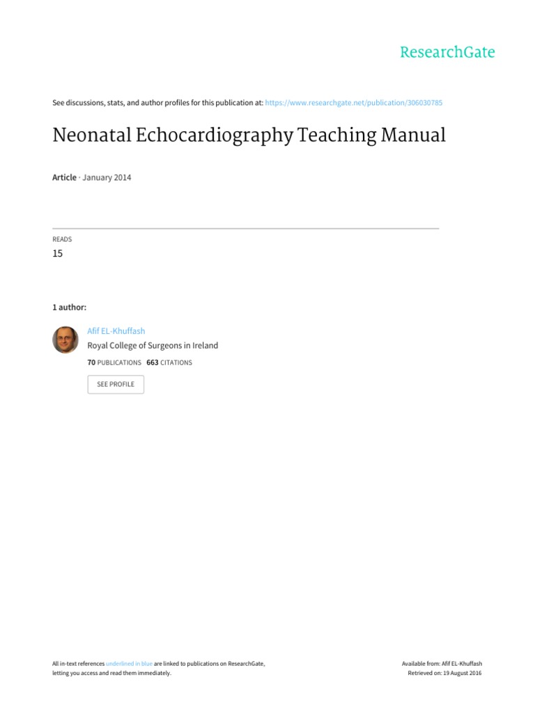 Targeted Neonatal Echocardiography Teaching Manual-New Edition | PDF ...