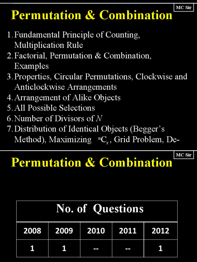 P and C PDF | PDF | Summation | Permutation