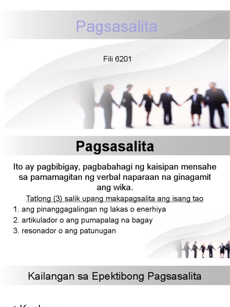 Pagsasalita | PDF