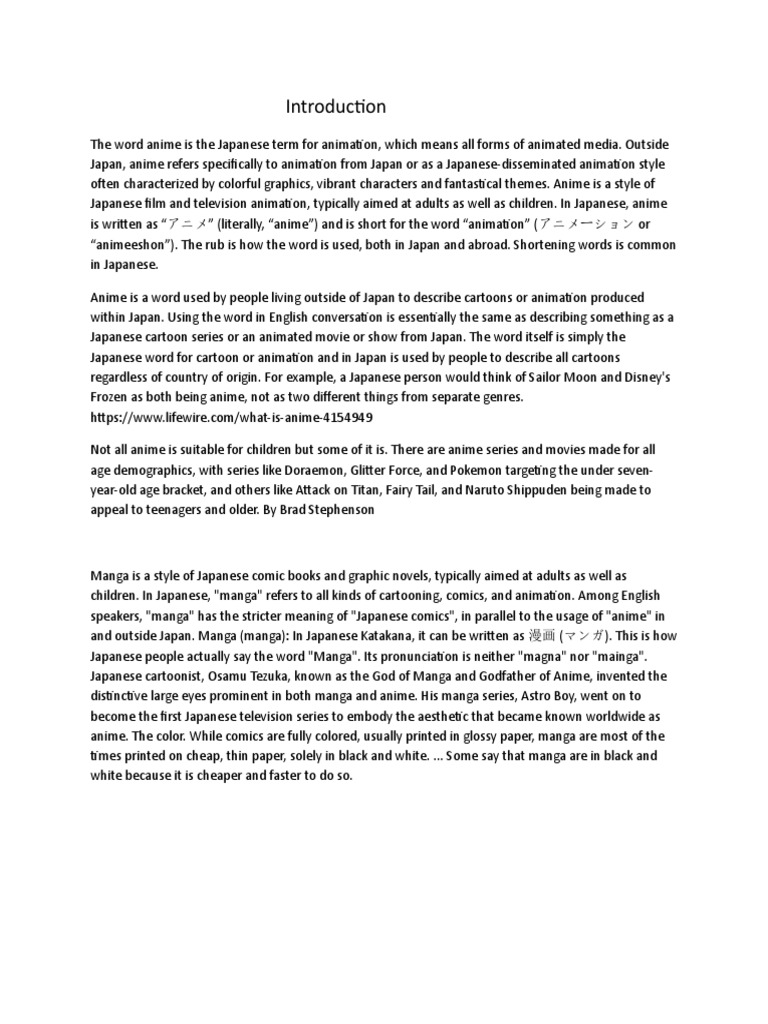 Introduction Anime&Manga | PDF | Anime | Manga