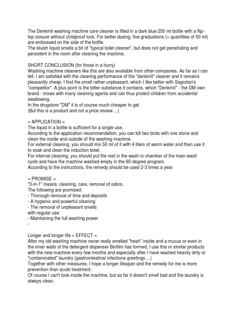 Product Review and Usage Instructions for Denkmit Washing Machine ...