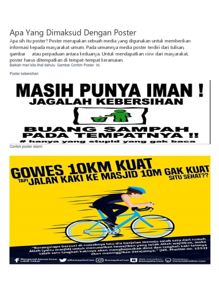 Apa Yang Dimaksud Dengan Poster | PDF
