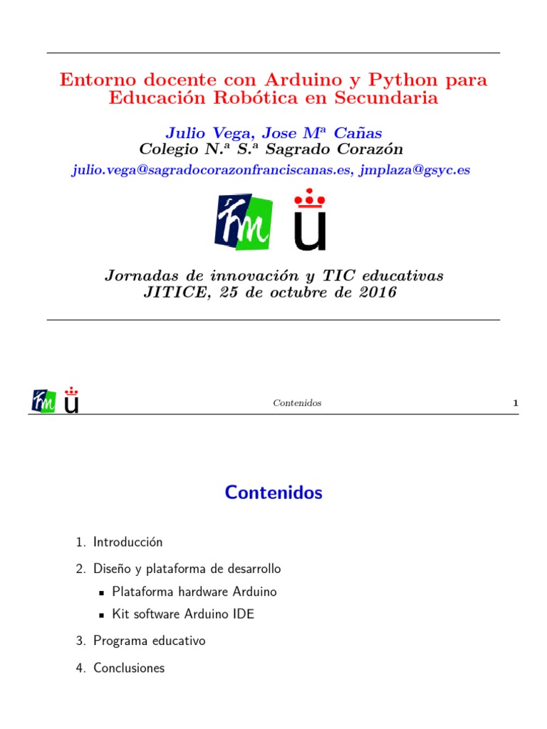 Entorno Docente Con Arduino y Python para Educación Robótica en Secundaria | PDF | Arduino ...