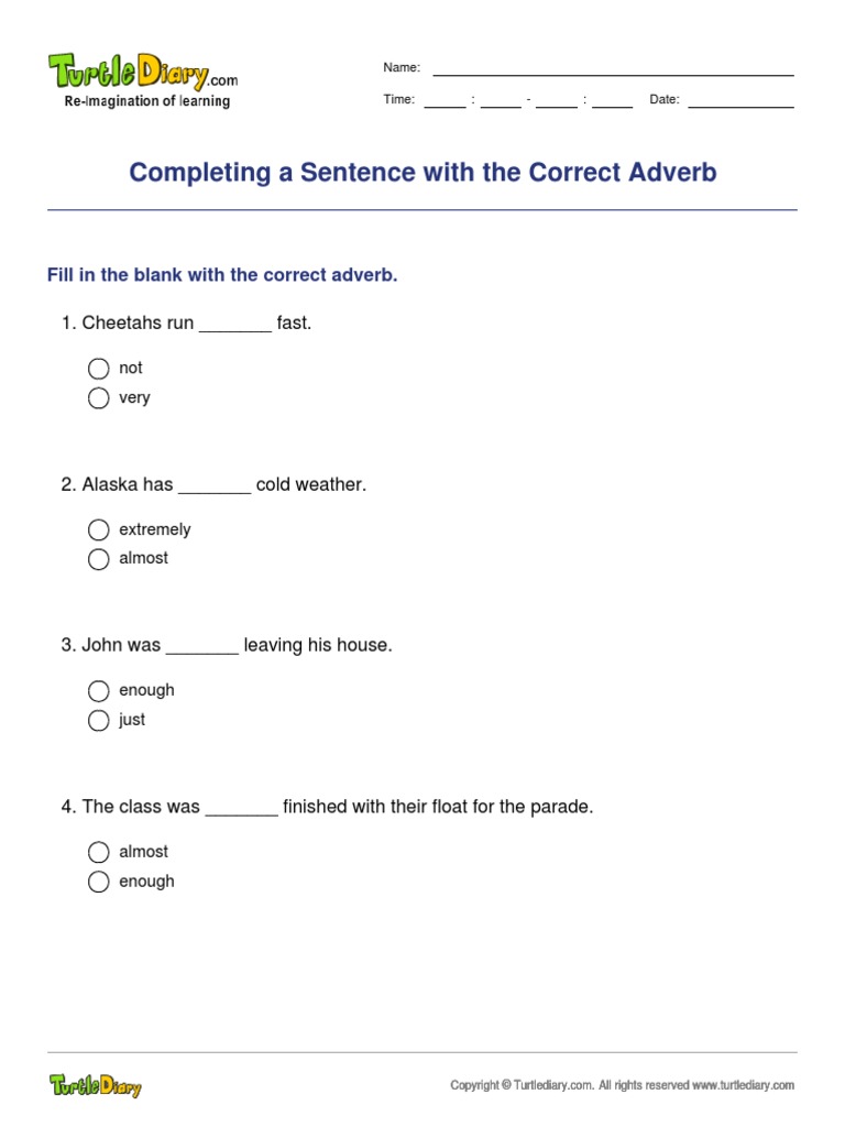 25.correct Adverb | PDF