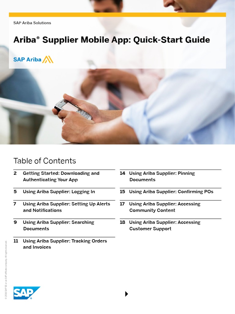 Ariba Supplier Mobile App Quick Start Guide 2 | PDF | Personal ...