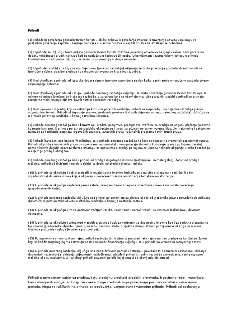 Prihodi | PDF