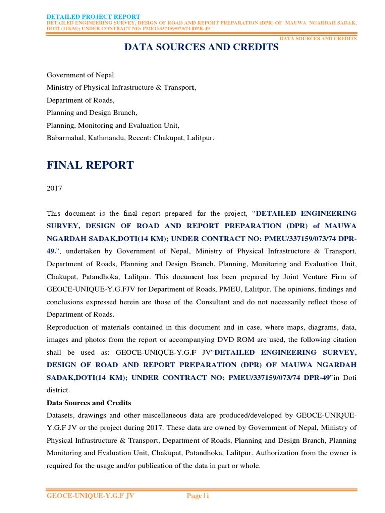 Report-Mauwa Doti | Download Free PDF | Joint Venture | Road